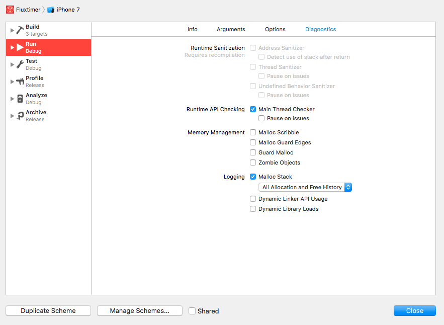 Finding Leaks in Xcode